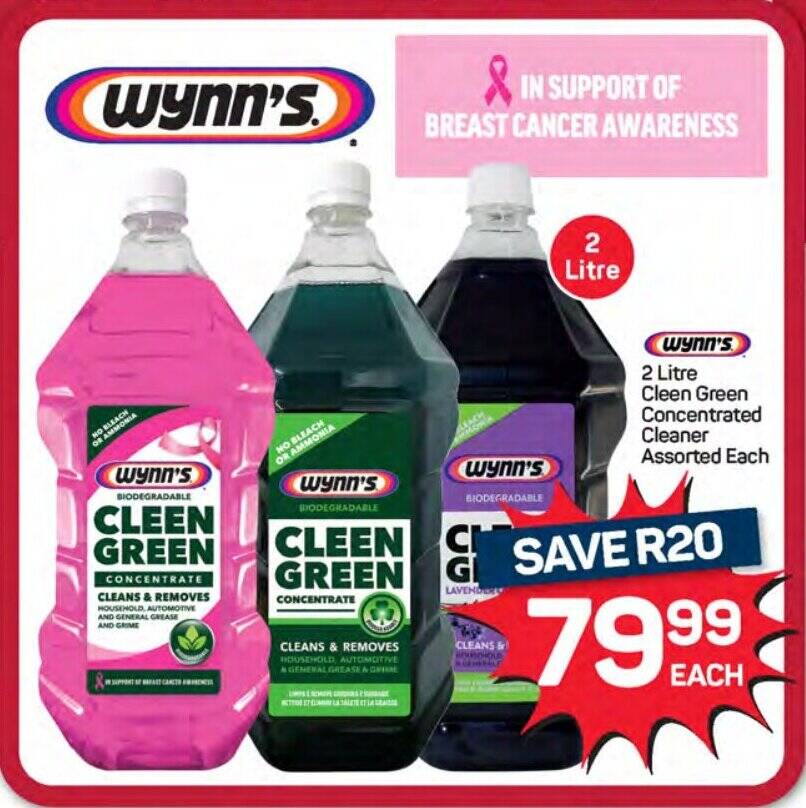 Wynn's Cleen Green Concentrated Cleaner Assorted offer at Pick n Pay ...