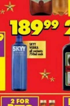 Skyy vodka offer at Shoprite Liquor