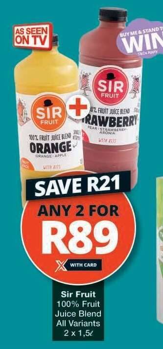 Fruit juice specials at Checkers – Oct 2025