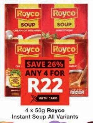 Royco Instant Soup All Variants offer at Checkers