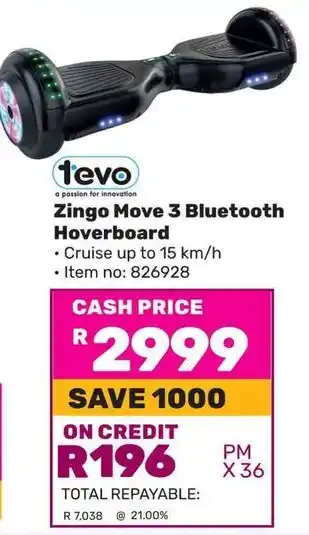 Tevo Zingo Move 3 Bluetooth Hoverboard offer at Game