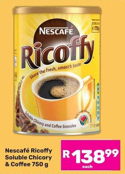 Nescafé Ricoffy Soluble Chicory & Coffee 750 g offer at Game
