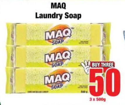 MAQ Laundry Soap 3 x 500 g offer at Boxer