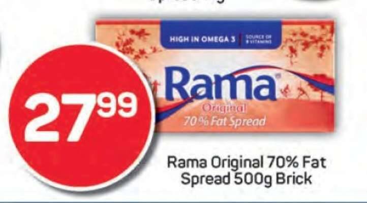 Rama Original 70% Fat Spread 500g Brick offer at Pick n Pay