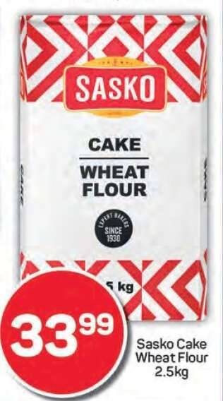 Sasko Cake Wheat Flour 2.5kg offer at Pick n Pay