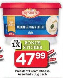 President Cream Cheese Assorted 230 g offer at Pick n Pay Hypermarket