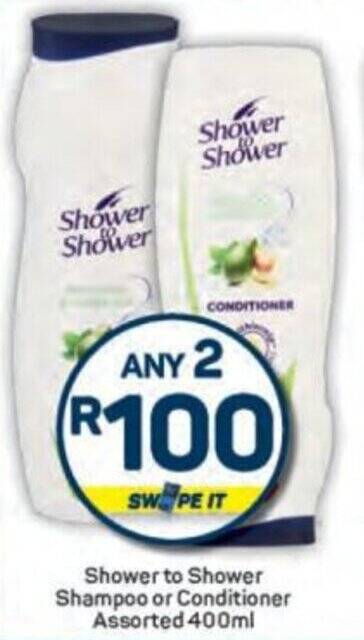 Shower to Shower Shampoo or Conditioner Assorted 2 x 400 ml offer at ...