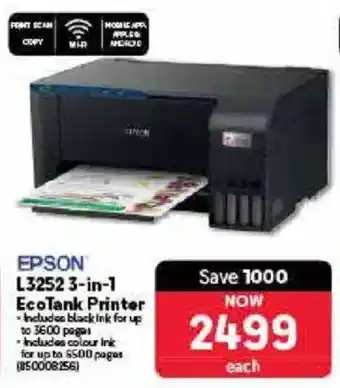 EPSON L3252 3-in-1 EcoTank Printer offer at Makro