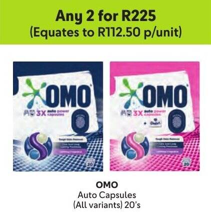 OMO Auto Capsules 2 x 20 s offer at Makro