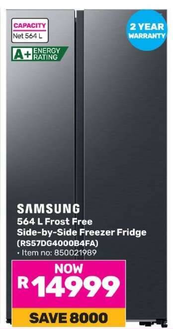 Samsung 564 L Frost Free Side-by-Side Freezer Fridge offer at Game