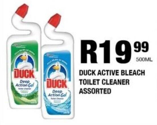 Duck active bleach toilet cleaner assorted 500 ml offer at Take 'n Pay