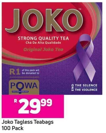 Joko Tagless Teabags 100 Pack offer at Game