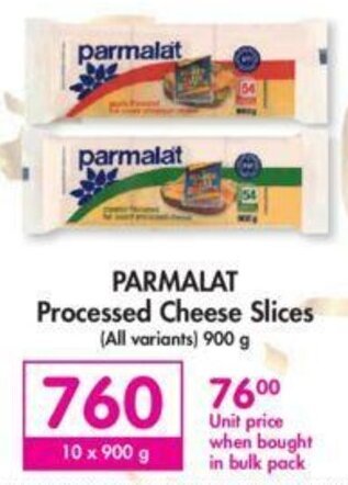 Parmalat Processed Cheese Slices 10 x 900g offer at Makro