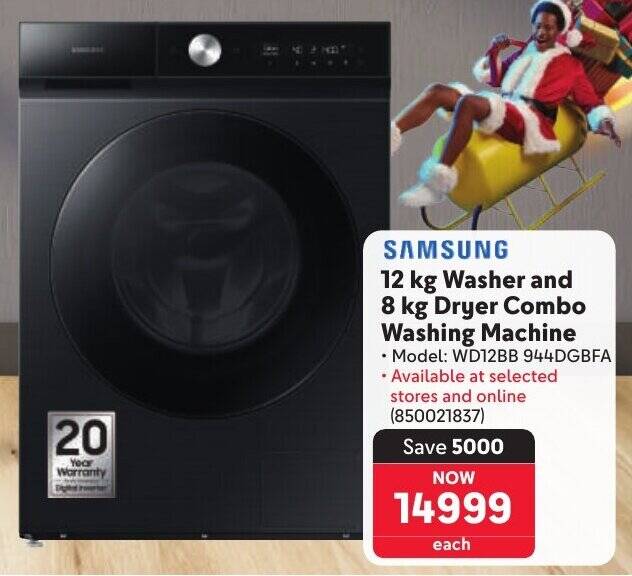 SAMSUNG Washer and Dryer Combo Washing Machine offer at Makro