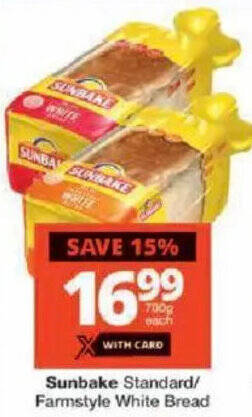 Sunbake Standard/ Farmstyle White Bread offer at Checkers Valid from 05 ...