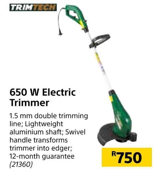 Trimtech Electric Trimmer 650W offer at Builders Warehouse