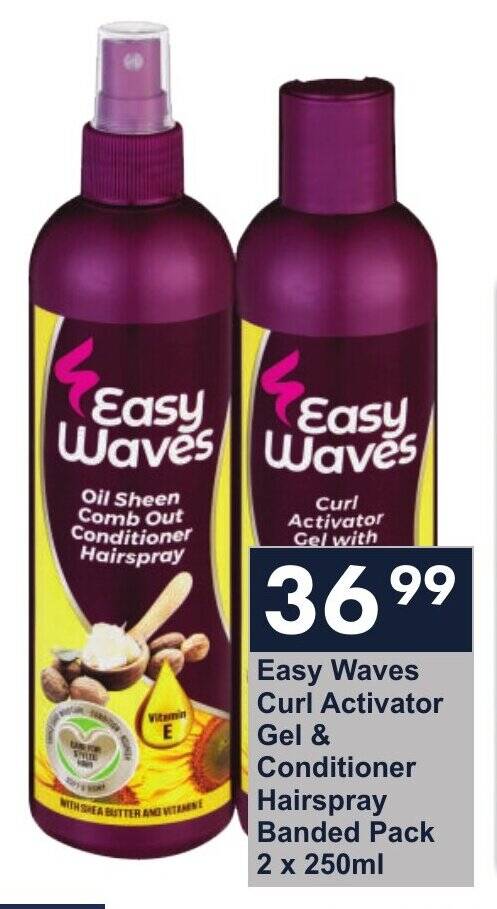 Easy Waves Curl Activator Gel & Conditioner Hairspray Banded Pack 2 x ...