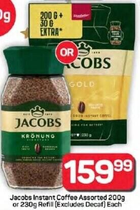 Jacobs Instant Coffee Assorted or Refill offer at Pick n Pay Hypermarket