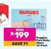 Huggies Pure Baby Wipes 12 Pack offer at Game