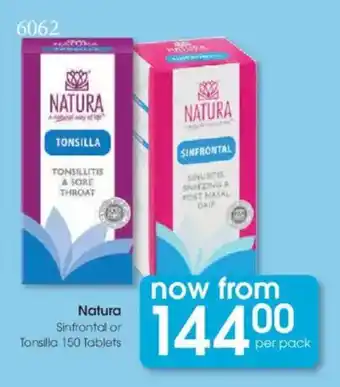 Natura Sinfrontal or Tonsilla offer at Clicks