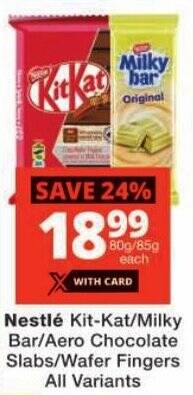 Nestlé Kit-Kat/ Milky Bar/ Aero Chocolate Slabs/ Wafer Fingers All ...