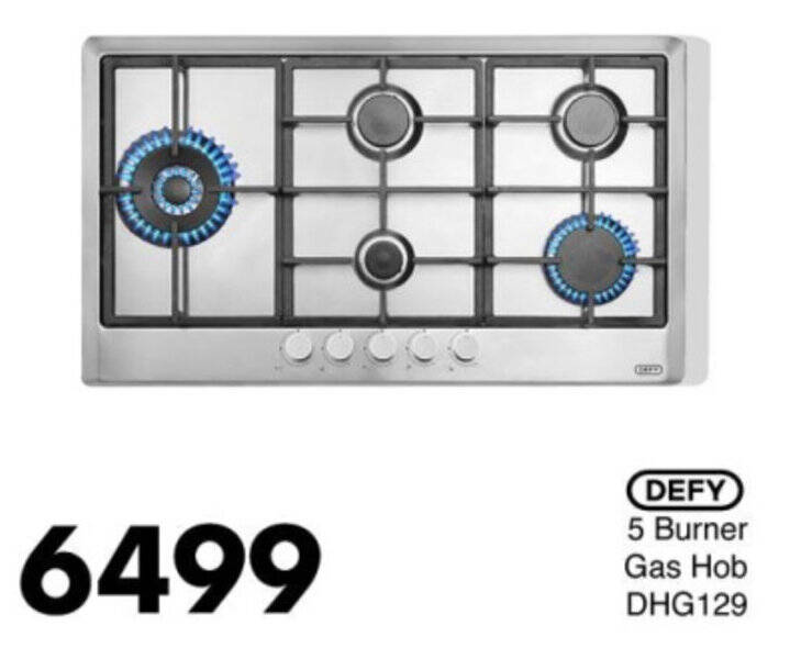 Defy 5 Burner Gas Hob offer at Save Hyper