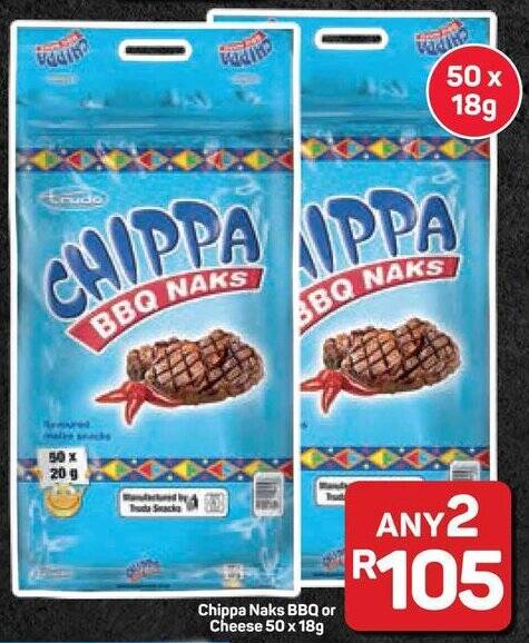 Chippa Naks BBQ or Cheese 2 x 50 x 18 g offer at Pick n Pay Hypermarket