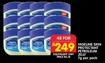 Vaseline skin protectant petroleum jelly 48 x 7 g offer at Shoprite