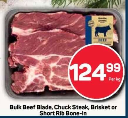 Bulk Beef Blade, Chuck Steak, Brisket or Short Rib Bone-in offer at ...