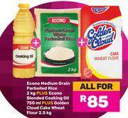 Econo Medium Grain Parboiled Rice 2Kg+Econo Blended Cooking Oil 750ml ...