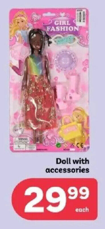 Doll with accessories offer at PEP