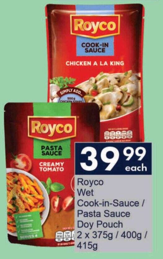Royco Wet Cook-in-Sauce/ Pasta Sauce Doy Pouch offer at President Hyper