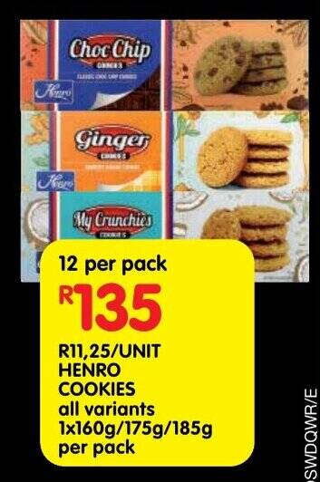 Henro cookies offer at Shoprite