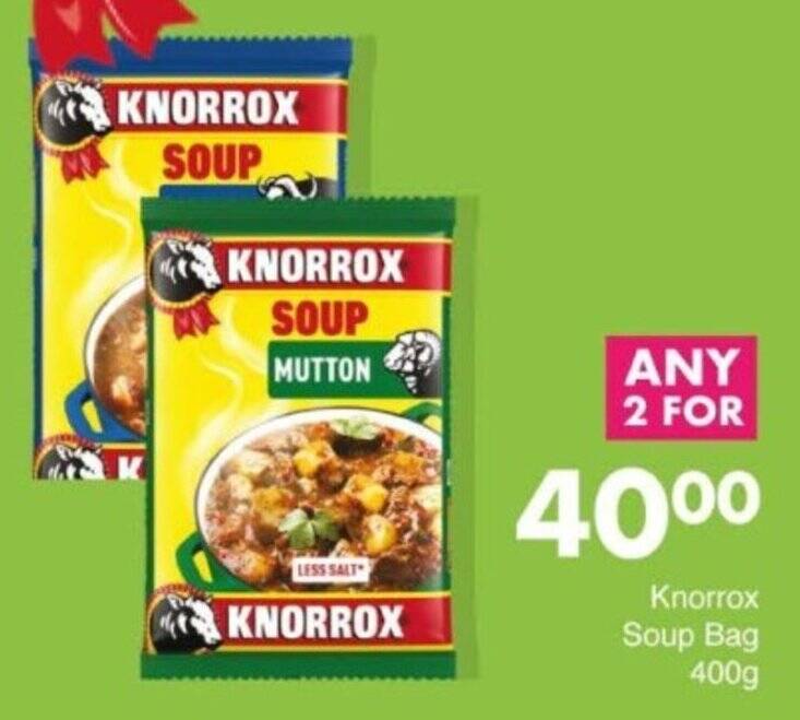 Knorrox Soup Bag 2 x 400 g offer at Save Hyper