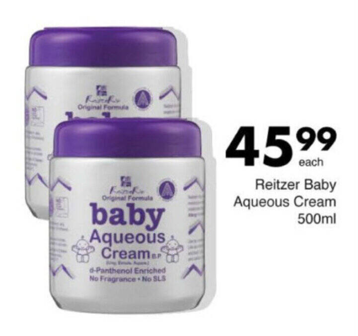 Reitzer Baby Aqueous Cream 500 ml offer at Save Hyper
