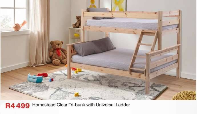 Homestead Clear Tri-bunk with Universal Ladder offer at OK Furniture