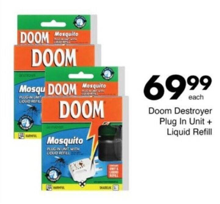 Doom Destroyer Plug In Unit + Liquid Refill offer at Save Hyper