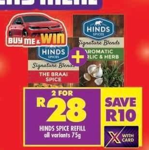 Hinds Spice Refill offer at Shoprite