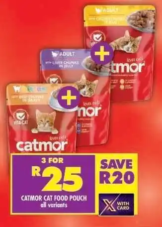 CATMOR CAT FOOD POUCH offer at Shoprite