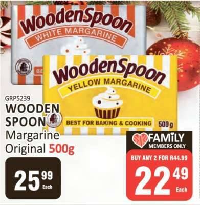 WOODEN SPOON Margarine Original 500g offer at KitKat Cash and Carry