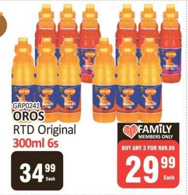 OROS RTD Original 300ml 6s offer at KitKat Cash and Carry