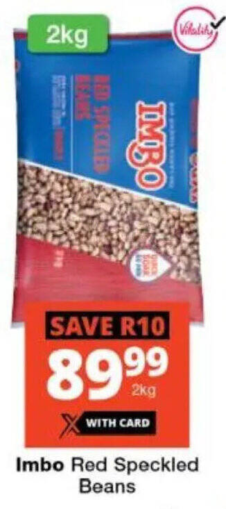 Imbo Red Speckled Beans 2 kg offer at Checkers