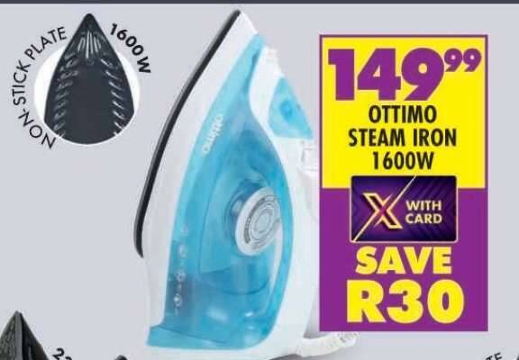 OTTIMO STEAM IRON 1600W offer at Shoprite