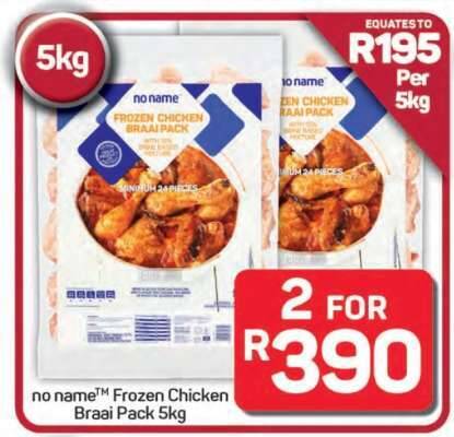 no name Frozen Chicken Braai Pack 5kg offer at Pick n Pay Hypermarket