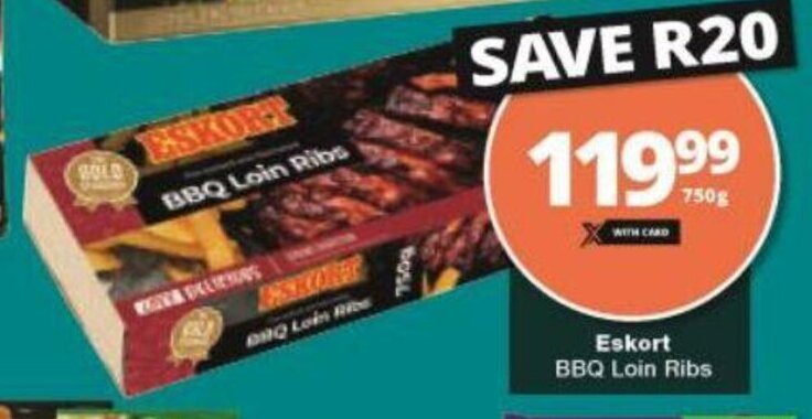 Eskort BBQ Loin Ribs 750g offer at Checkers