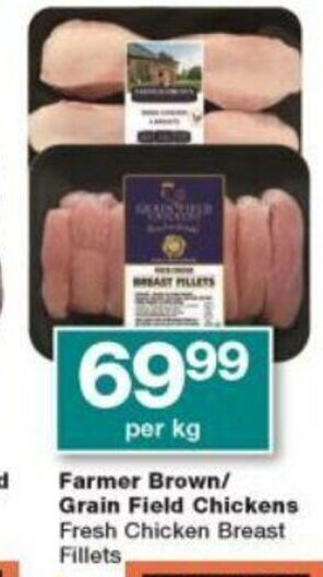 Farmer Brown / Grain Field Chickens Fresh Chicken Breast Fillets per kg ...