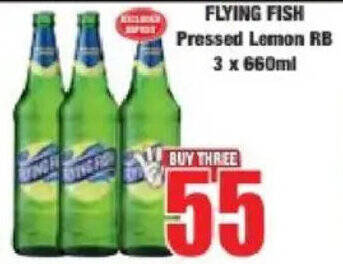 FLYING FISH Pressed Lemon RB 3 x 660 ml offer at Boxer