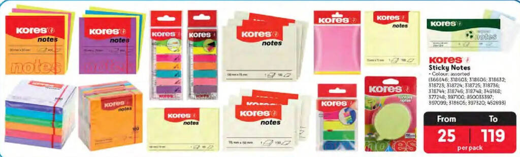 Kores Sticky Notes offer at Makro