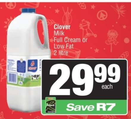 Clover Milk offer at Spar