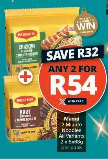 MAGGI 2 MINUTE NOODLES offer at Checkers